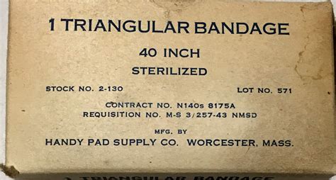 Usmc Usn Contract Wwii Triangular Dressing Enemy Militaria