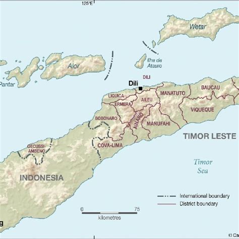 1 Map Of Timor Island Showing The Districts In Timor Leste And Kupang Download Scientific