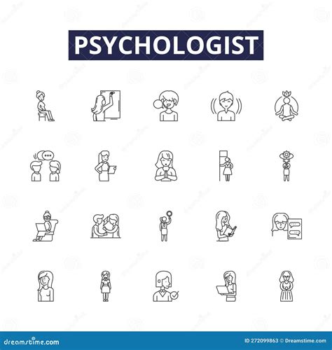 Psychologist Line Vector Icons And Signs Analyst Therapist