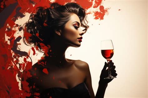 Premium Ai Image Generative Ai Illustration Of A Woman Face Drinking