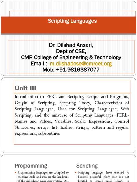 Unit 3 Scripting Language Pdf Scripting Language Dynamic Web Page