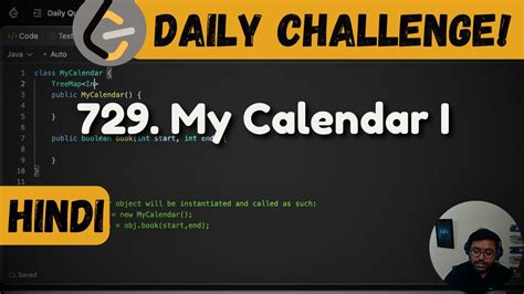 729 My Calendar I Balanced Trees Leetcode Daily Challenge Dsa Java Youtube