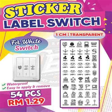 54pcs Sticker Label Suis Switch Label Sticker Shopee Malaysia