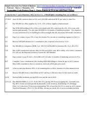 Accounting Project Xlsx Temple University Fox Babe Of Business ACCT Intermediate