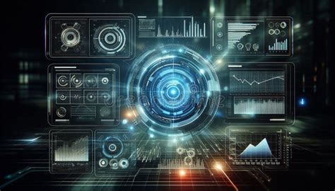 Futuristic Data Visualization Interface Design Stock Illustration