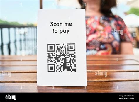 QR Code For Contactless Payment In A Restaurant Concept Of Cashless Payment Use Of Digital