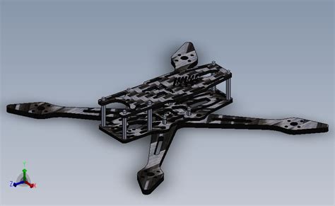 5 英寸 fpv 四轴飞行器 SOLIDWORKS 2020 模型图纸下载 懒石网