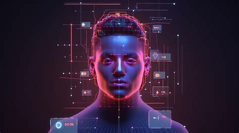 Premium Photo The Concept Of A Facial Recognition System With A Face Recognition And 3d
