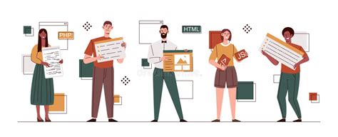 Mix Race Developers Stock Vector Illustration Of Mobile 243882953