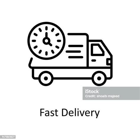 빠른 배달 벡터 개요 아이콘 디자인 그림입니다 흰색 배경에 물류 기호 Eps 10 파일 0명에 대한 스톡 벡터 아트 및 기타 이미지 0명 개체 그룹 나무 상자
