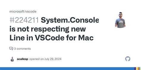 System Console Writeline Is Not Respecting New Line In Vscode For Mac · Issue 224211