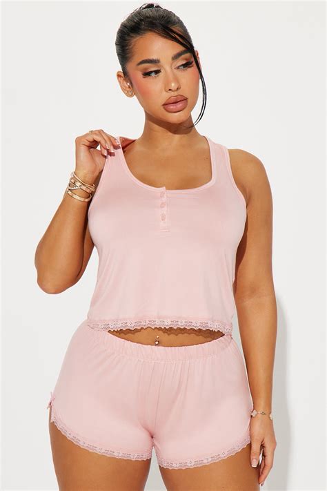 Sleepover Ready Pj Short Set Pink Fashion Nova