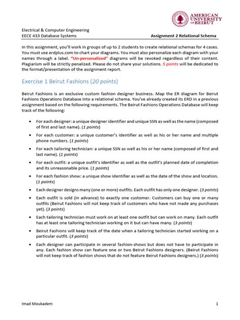 Assignment 2 Relational Schema Pdf Information Science Databases