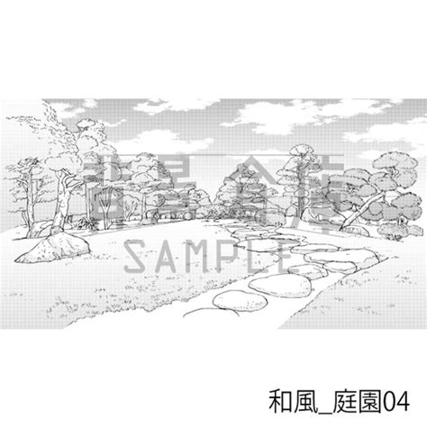 和風 庭01 トーン 背景倉庫