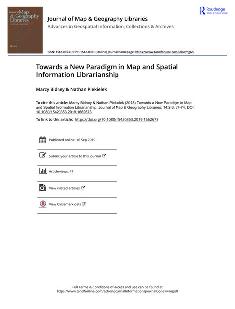 Pdf Towards A New Paradigm In Map And Spatial Information Librarianship