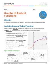Graphs Of Radical Functions COMPLETE Pdf Name Date Graphs Of