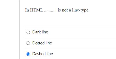 Solved In HTML Is Not A Line Type Dark Line Dotted Line Chegg