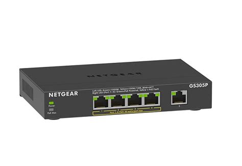Netgear 5 Port Gigabit Ethernet Soho Unmanaged Switch With 4 Ports Poe Gs305pv3 Suntech