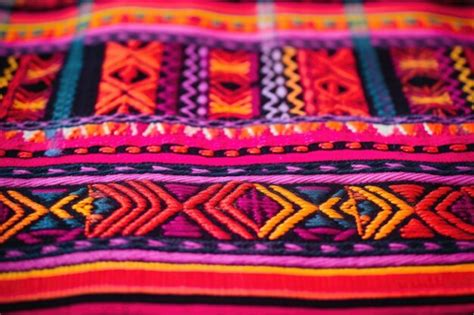 Premium Ai Image Handcrafted Indigenous Textile Closeup