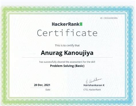Anurag Kanoujiya On Linkedin Hackerrank