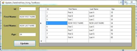 C How To Update A Datagridview Row With Textbox In C C Javaphp
