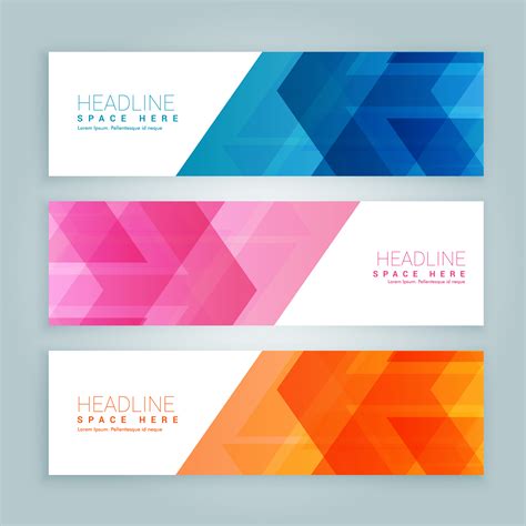 Website Banners In Three Different Colors Download Free Vector Art Stock Graphics And Images