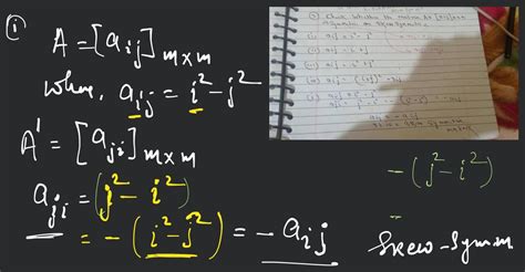 Check Whether The Matrix A Aij Nxn Is Symmetric Er S Jew Sym Metric