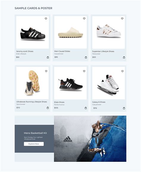 Adidas Shoes Landing Page Web Design Behance