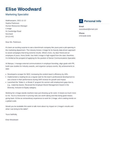 Cover Letter Uk Cv