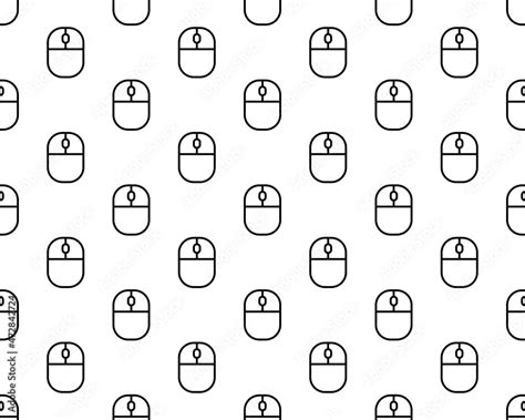 Computer Mouse Icon In Black Style Isolated On White Background Personal Computer Pattern Stock