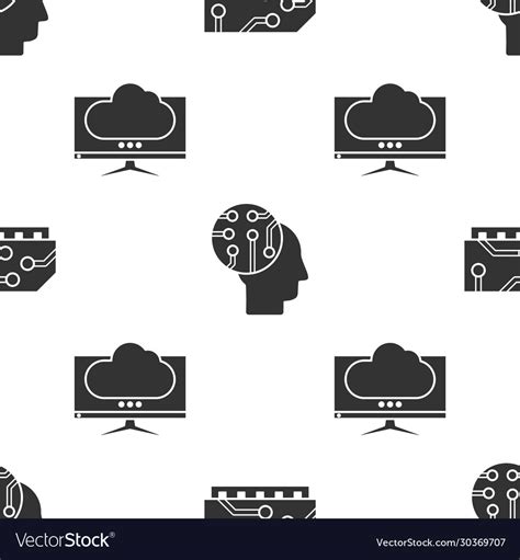 Set Ram Random Access Memory Human Brain Vector Image