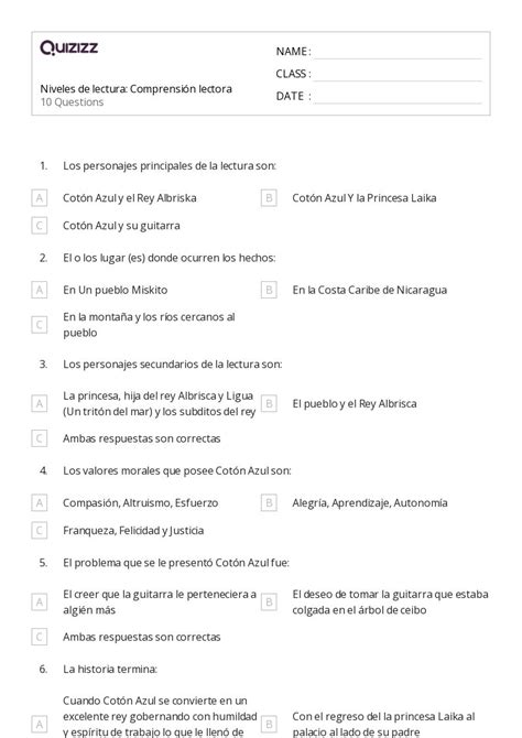 Mais De 50 Planilhas Estratégias De Compreensão De Leitura No Quizizz