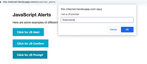 How To Handle Javascript Alert Confirm And Prompt In Robot Framework