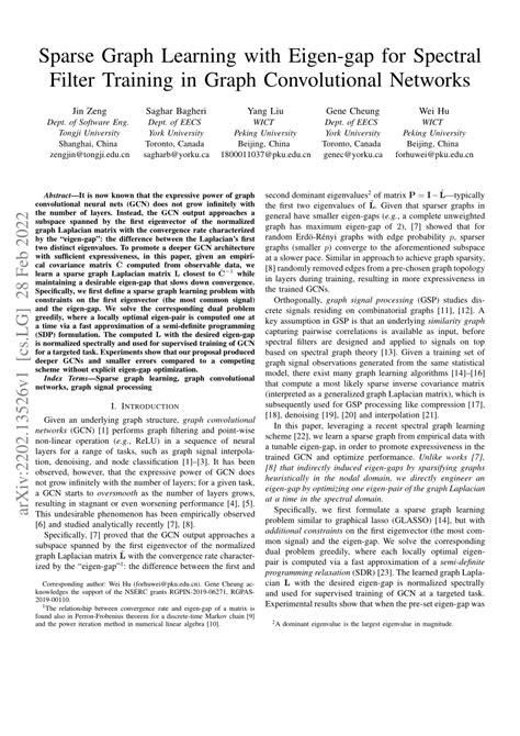 Pdf Sparse Graph Learning With Eigen Gap For Spectral Filter Training