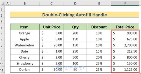 How To Use Autofill Formula In Excel Effective Ways