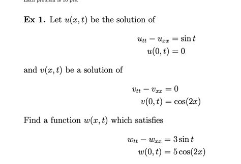 Solved Ex Let U X T Be The Solution Of Utt Uxx Sint Chegg Com