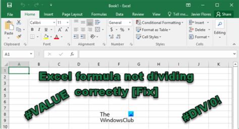 Excel Formula Not Dividing Correctly Fix