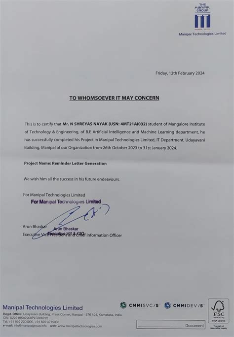 N Shreyas Nayak On Linkedin Internship