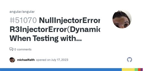 Nullinjectorerror R Injectorerror Dynamictestmodule When Testing With