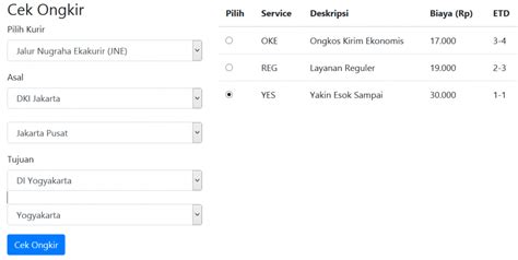 Cara Menampilkan Data Ongkir Pada Codeigniter Kursus Web Programming
