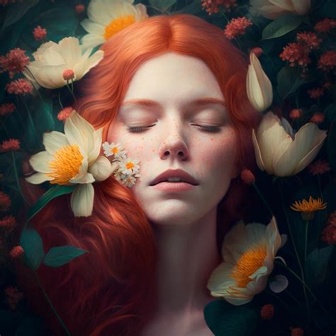 Premium Photo Photo Beautiful Redhead Woman Portrait Illustration