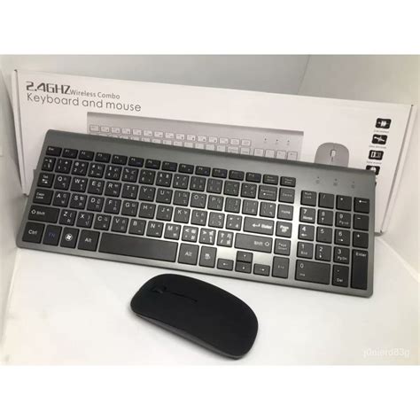 [wireless Office Keyboard] ชุดเมาส์คีย์บอร์ดไร้สาย แป้นพิมพ์ไทยอังกฤษ Wireless En Th English And