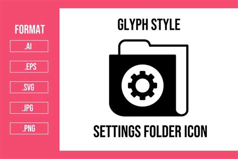 Settings Folder Glyph Icon Graphic By Man00 · Creative Fabrica