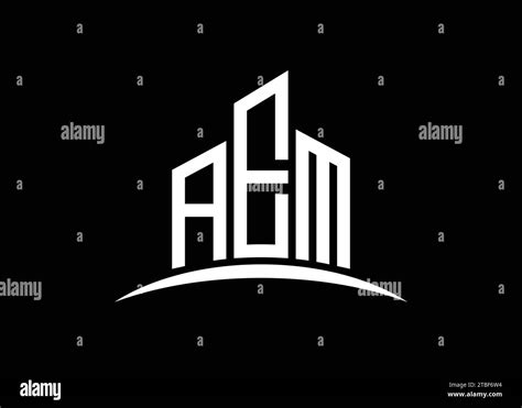 Letter Aem Building Vector Monogram Logo Design Template Building Shape Aem Logo Stock Vector