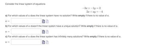 Solved Consider The Linear System Of Equations A For Which Chegg