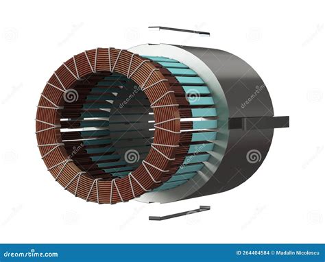 Assembly Stator For Electric Motor Exploded View3d Illustration