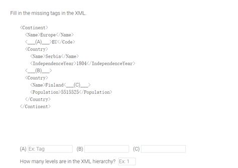 Solved Fill In The Missing Tags In The XML Europe Chegg Com