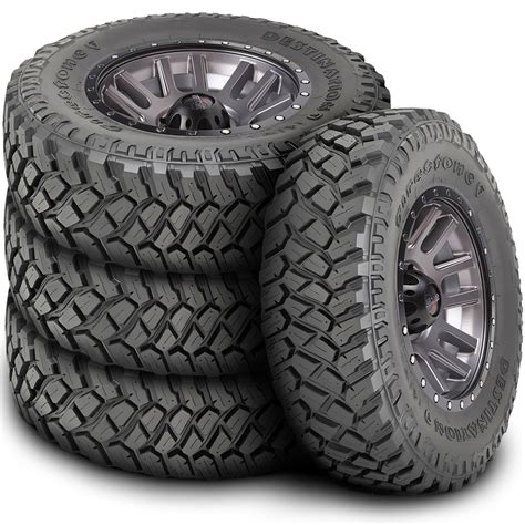Set Of 4 Firestone Destination Mt2 35x1250r20 121q E 10 Ply Mud Light