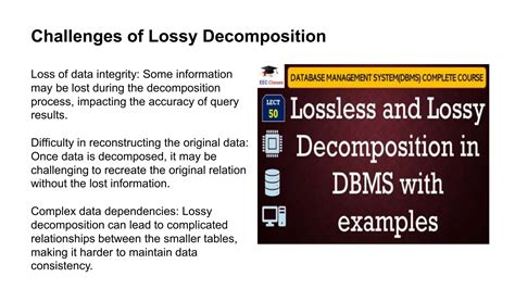 Lossy Decomposition In Database Management System Ppt