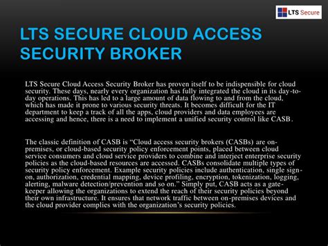 Ppt Lts Secure Cloud Access Security Broker Powerpoint Presentation Free Download Id 8127156